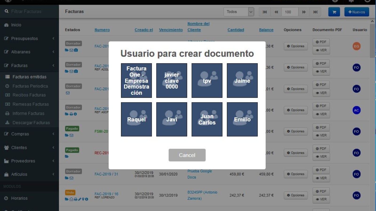 Multiples Usuarios - FacturaONE