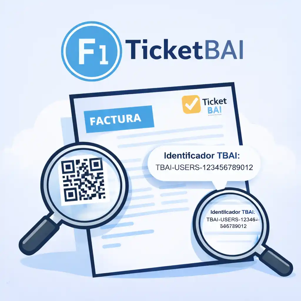 ¿Dónde veo el identificador TicketBAI o código QR en las facturas?