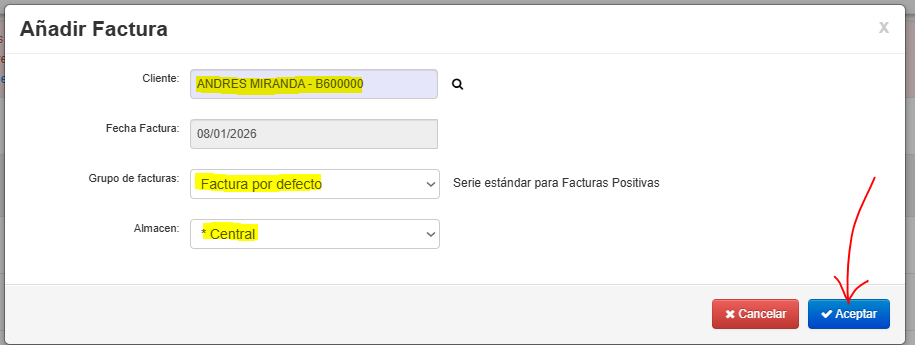 Cómo crear una factura nueva paso a paso